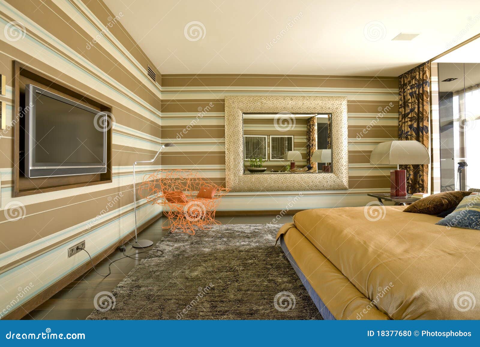 Interior of bedroom stock photo. Image of luxury, home - 18377680