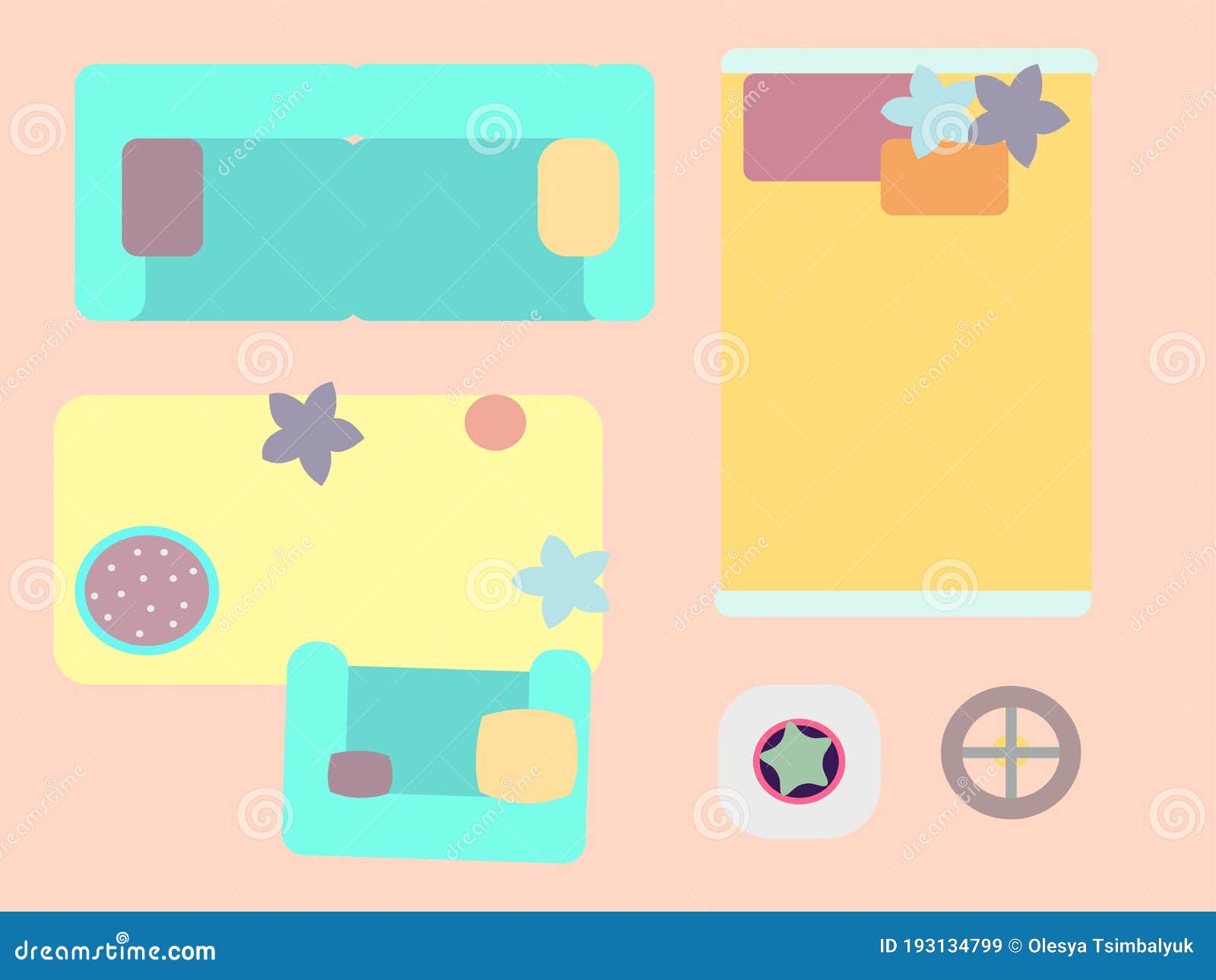 The Interior of the Bedroom, the View from Above, a Graphics Stock ...