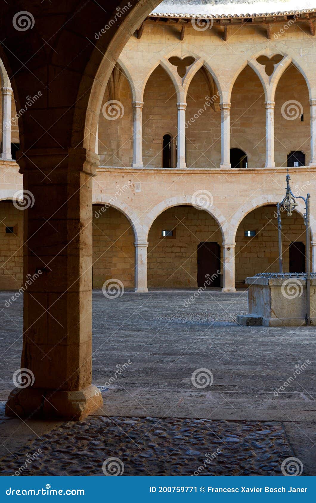Interior of Bellver Castle in Mallorca, a Former Spanish Prison ...