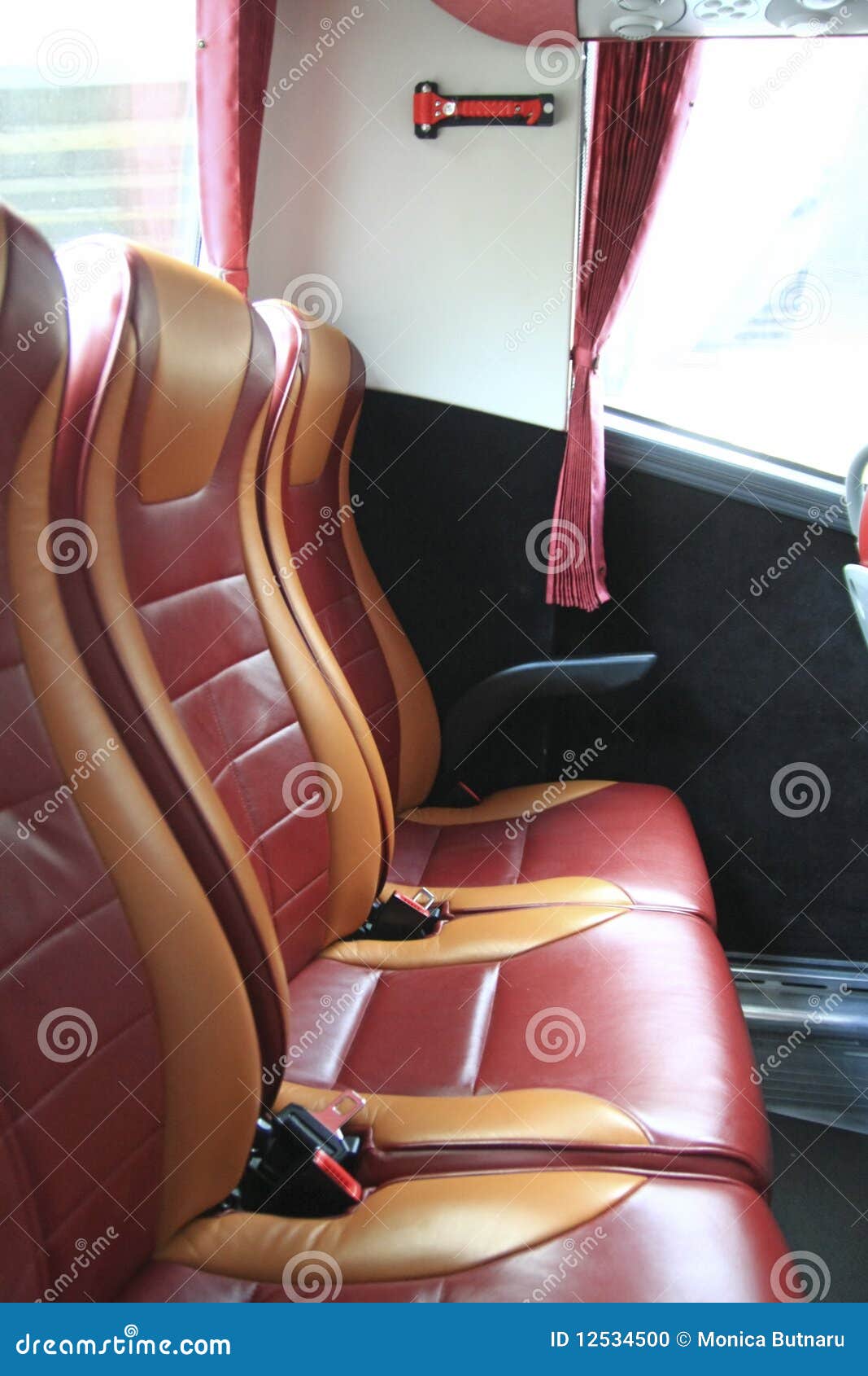 Interior of Big Coach Bus with Leather Seats Stock Photo - Image of ...
