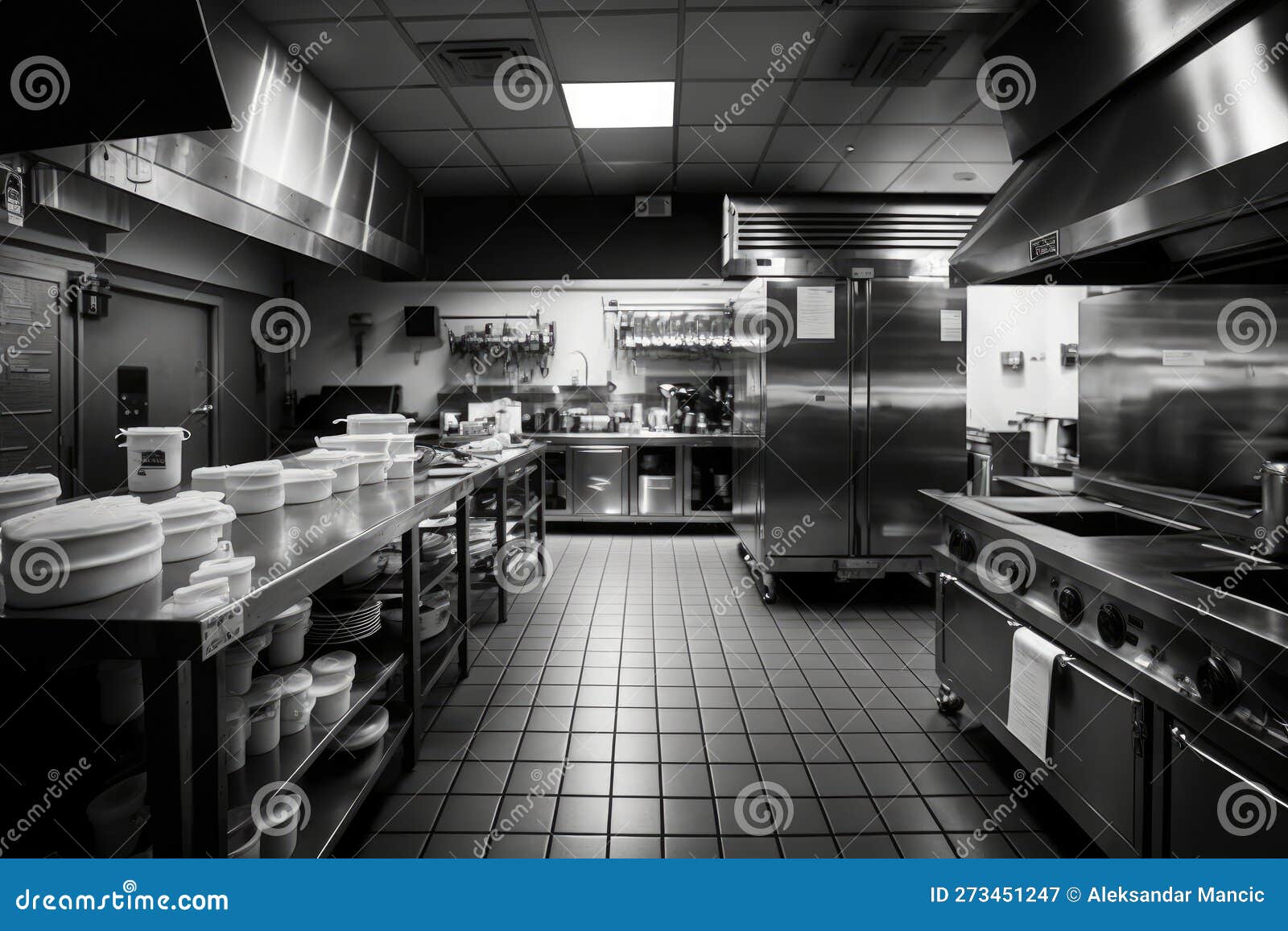 Modern restaurant kitchen stock illustration. Illustration of inside ...
