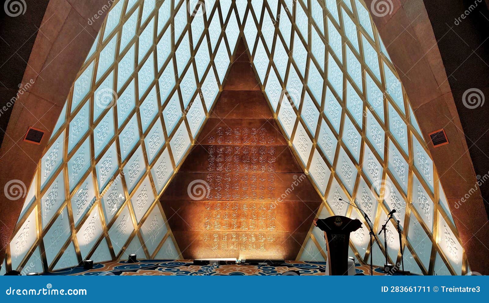 Interior of the Biggest Al Jabbar Mosque in West Java Editorial Photo ...