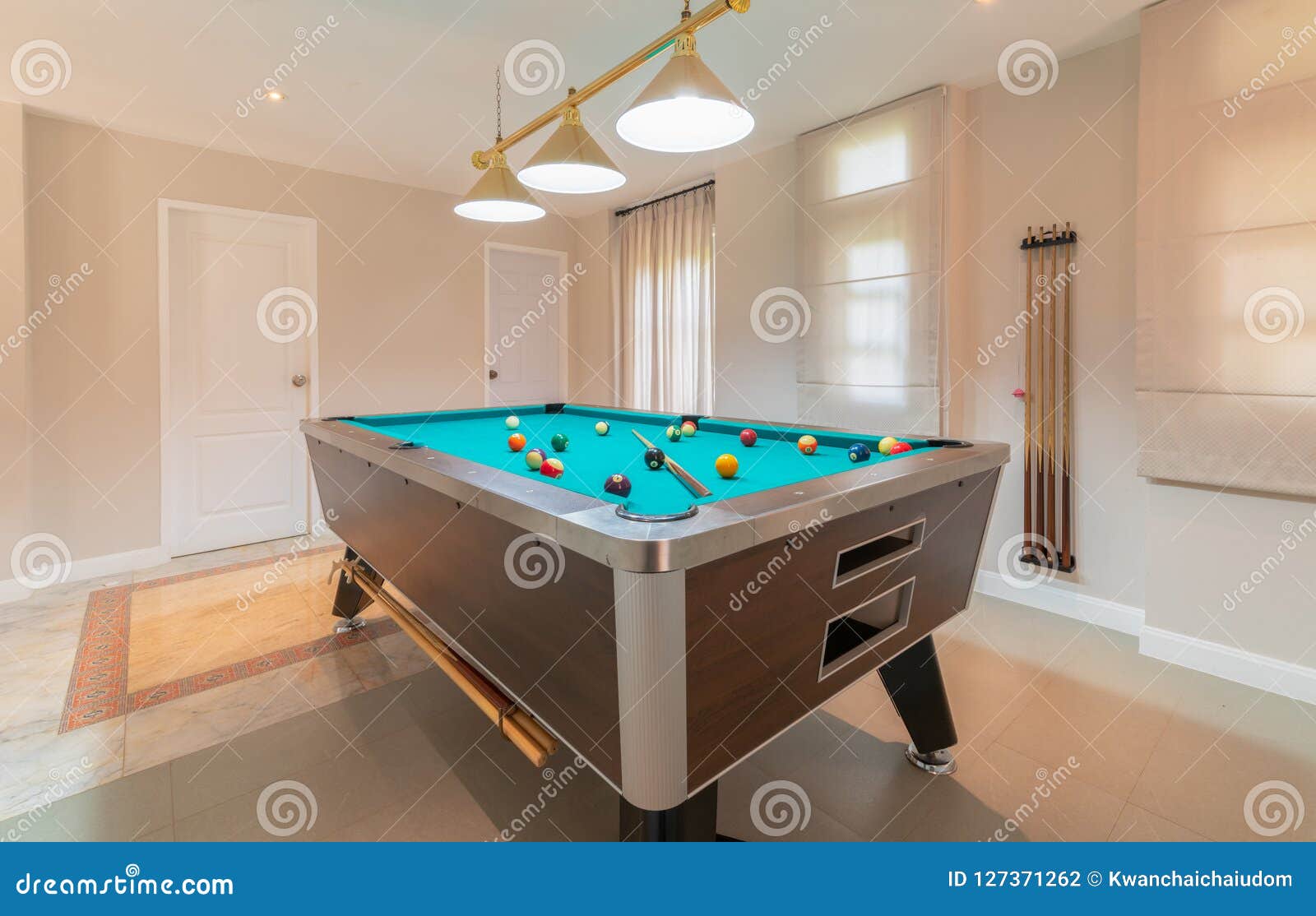 Interior of Billiards Room in Home Stock Photo - Image of house, game ...