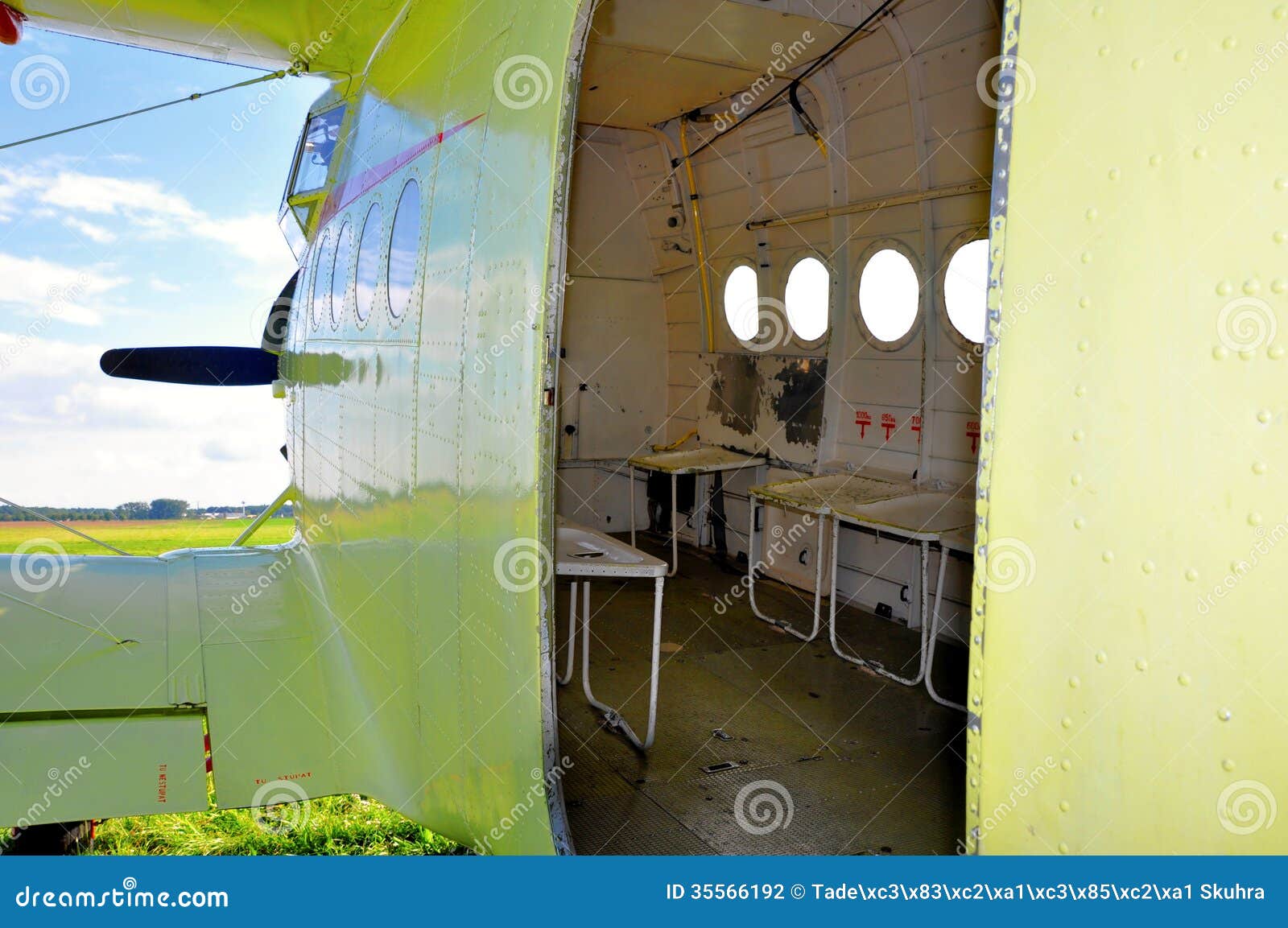 Interior of biplane stock photo. Image of history, hobby - 35566192