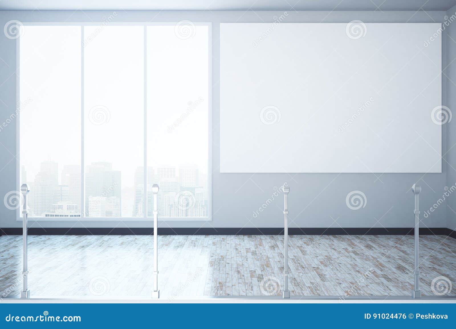 Interior with blank poster stock illustration. Illustration of blank ...