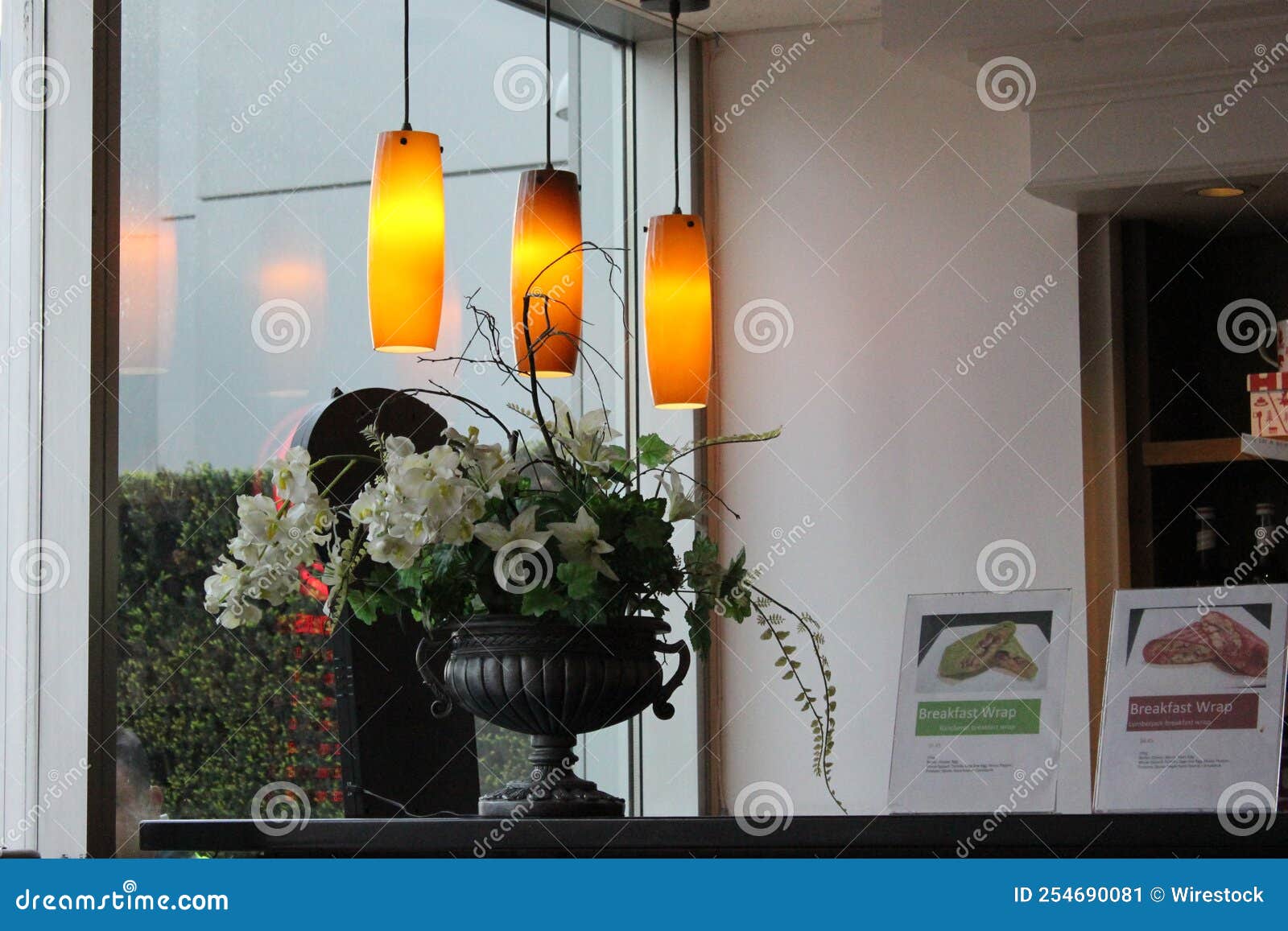 Interior of the Blenz Coffee Shop with Lights and Decor in Downtown ...