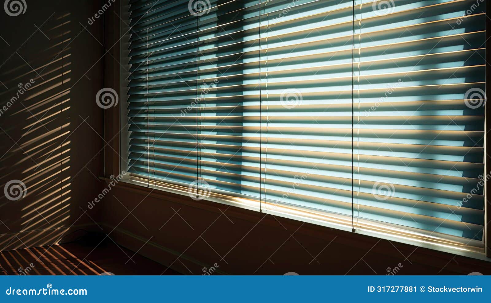 Interior Blinds In An Office, People Seen Through The Blinds In The ...