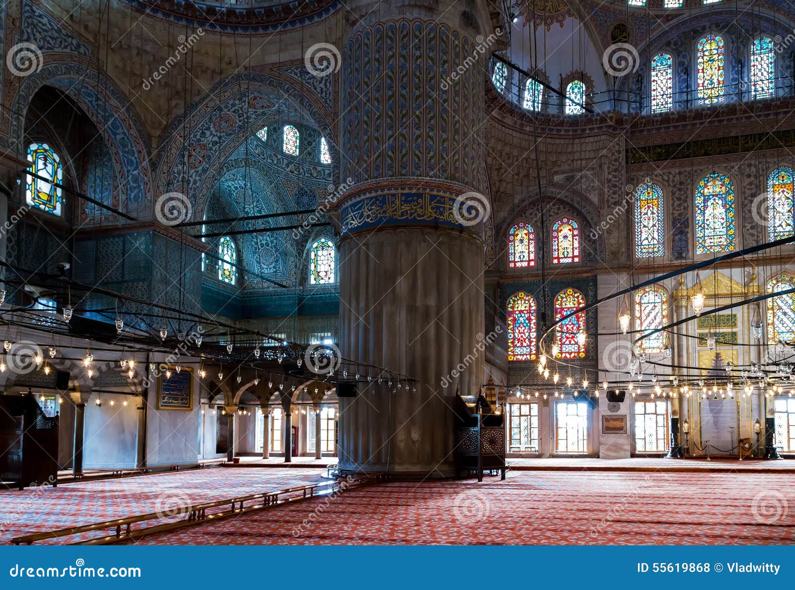 Interior of the Blue Mosque, Istanbul. Turkey Editorial Stock Photo ...