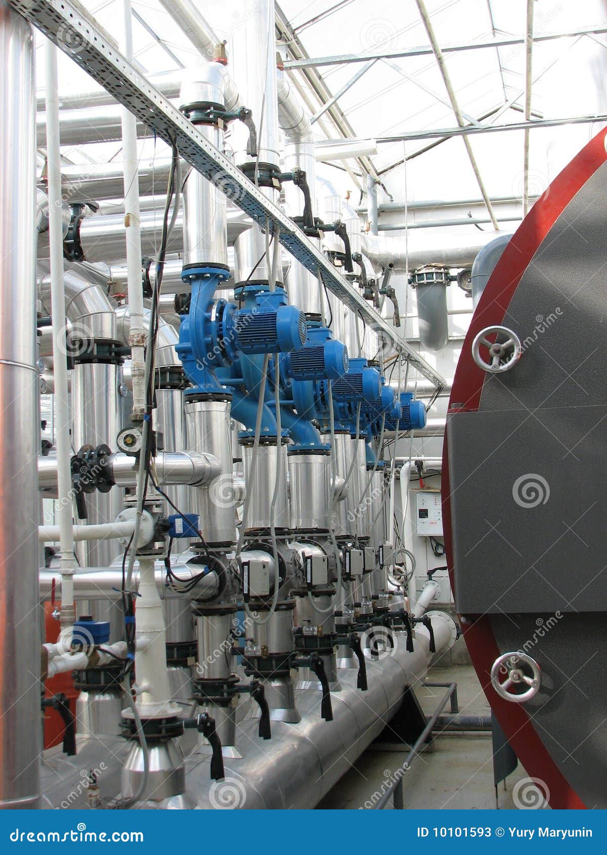 Chiller And Boiler Stack On Roof Top In Factory Stock Image ...