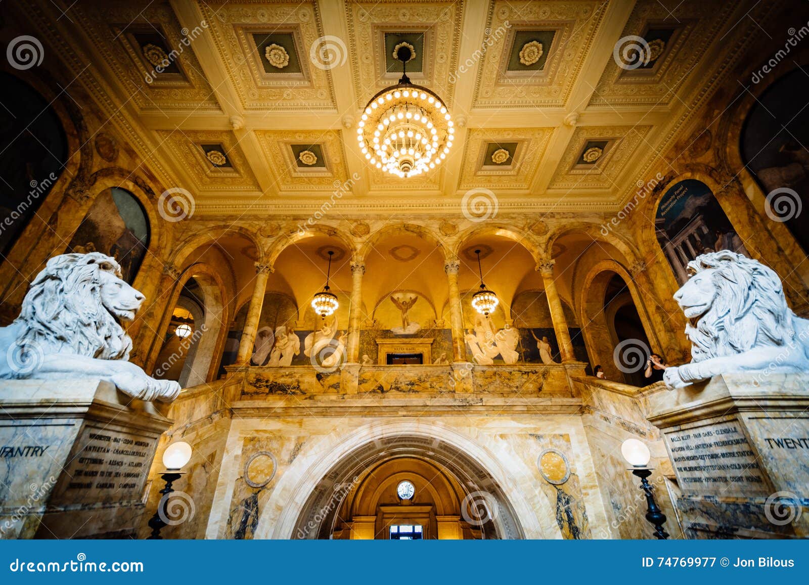 The Interior of the Boston Public Library at Copley Square, in B ...