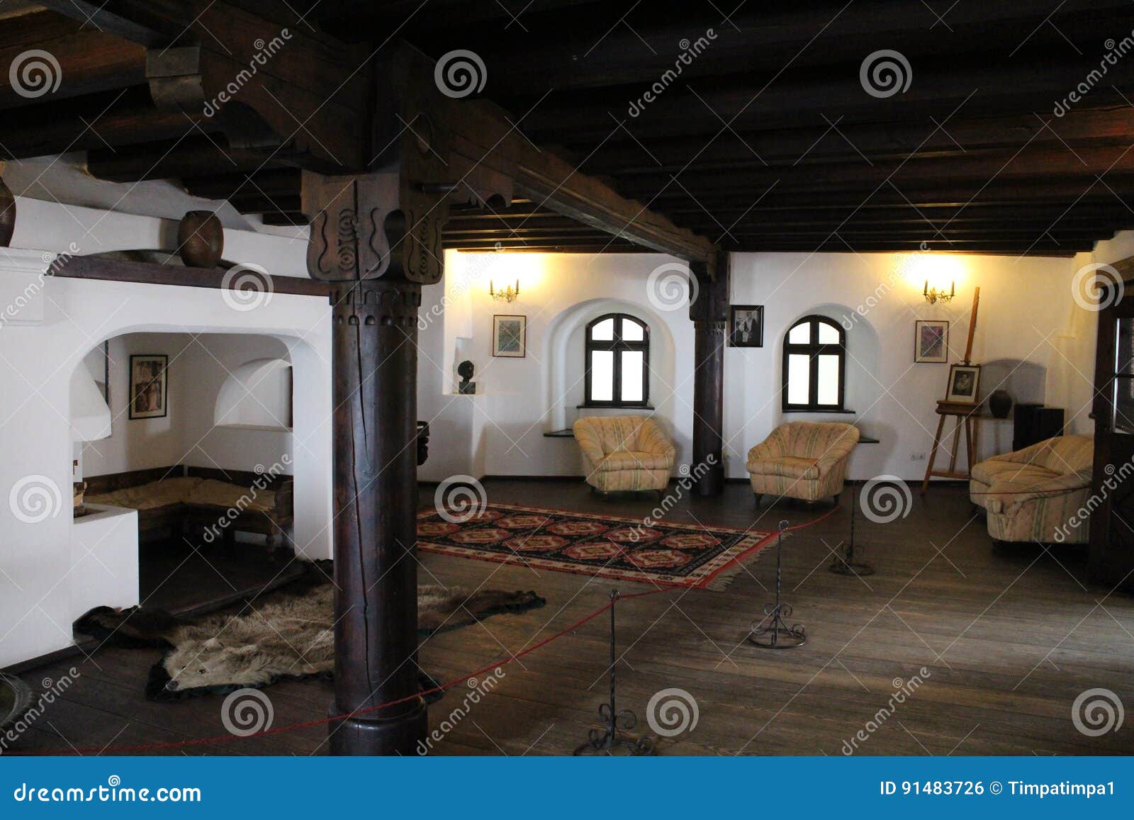 Interior Of Bran Castle In Transylvania, Brasov Region Of Romania ...
