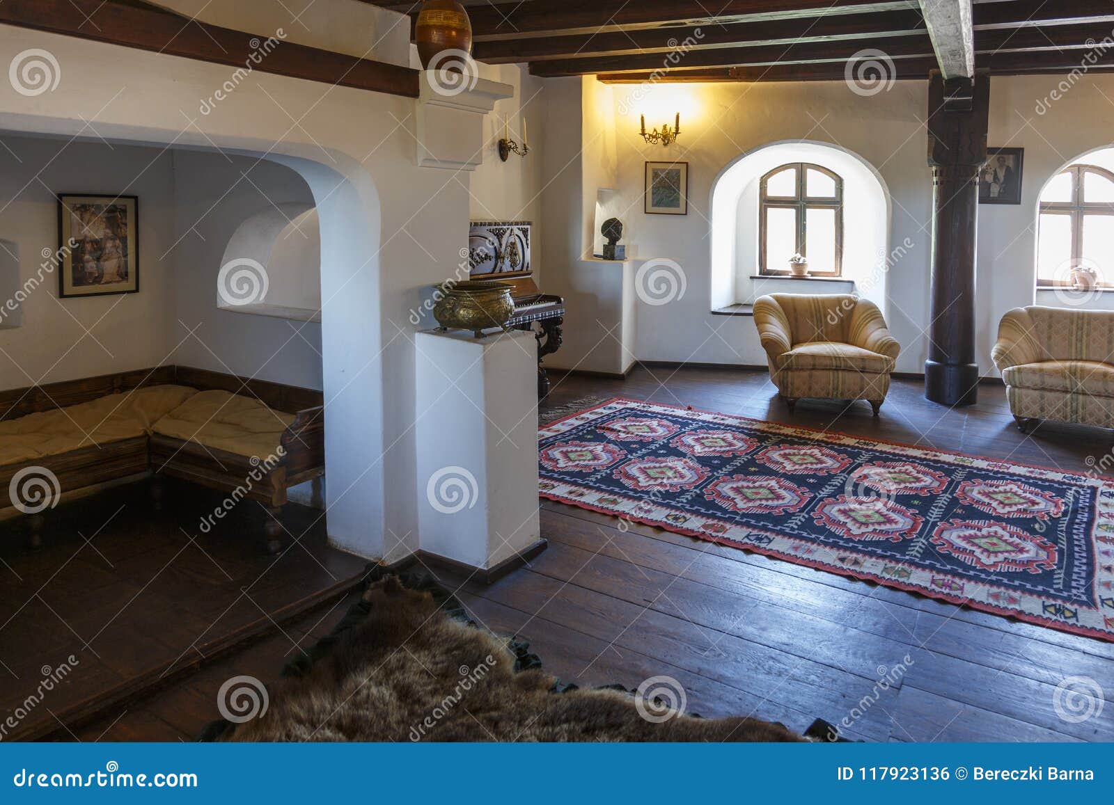 Interior of the Bran Castle, Romania Editorial Photo - Image of ...