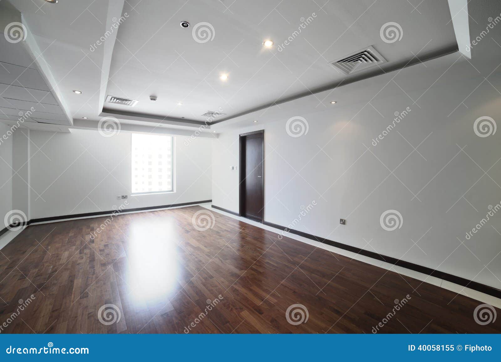 Interior of Bright Empty Room Stock Image - Image of contemporary ...