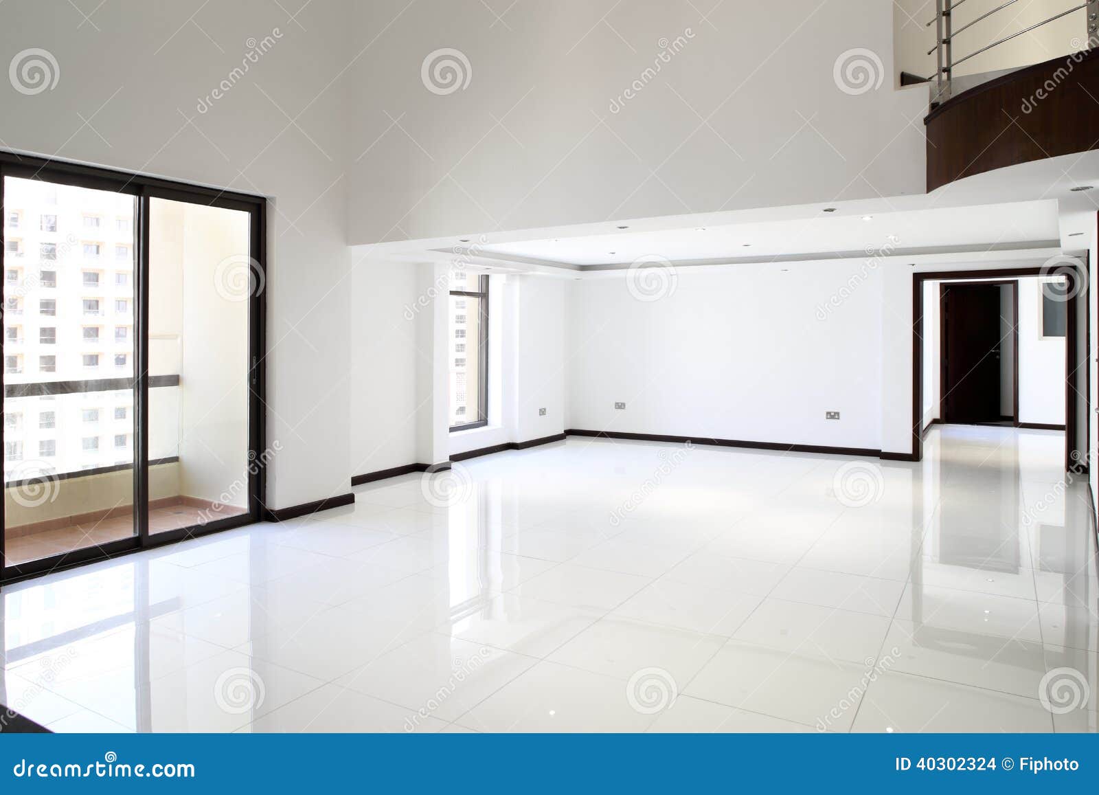 Interior of Bright Empty Room Stock Photo - Image of commercial, living ...