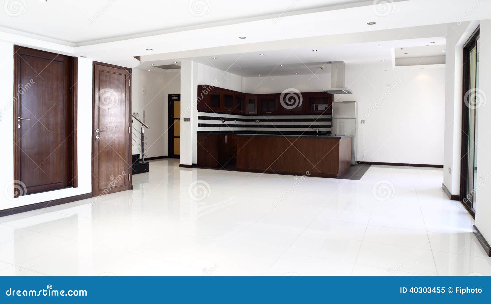 Interior of Bright Empty Room Stock Image - Image of inside, living ...