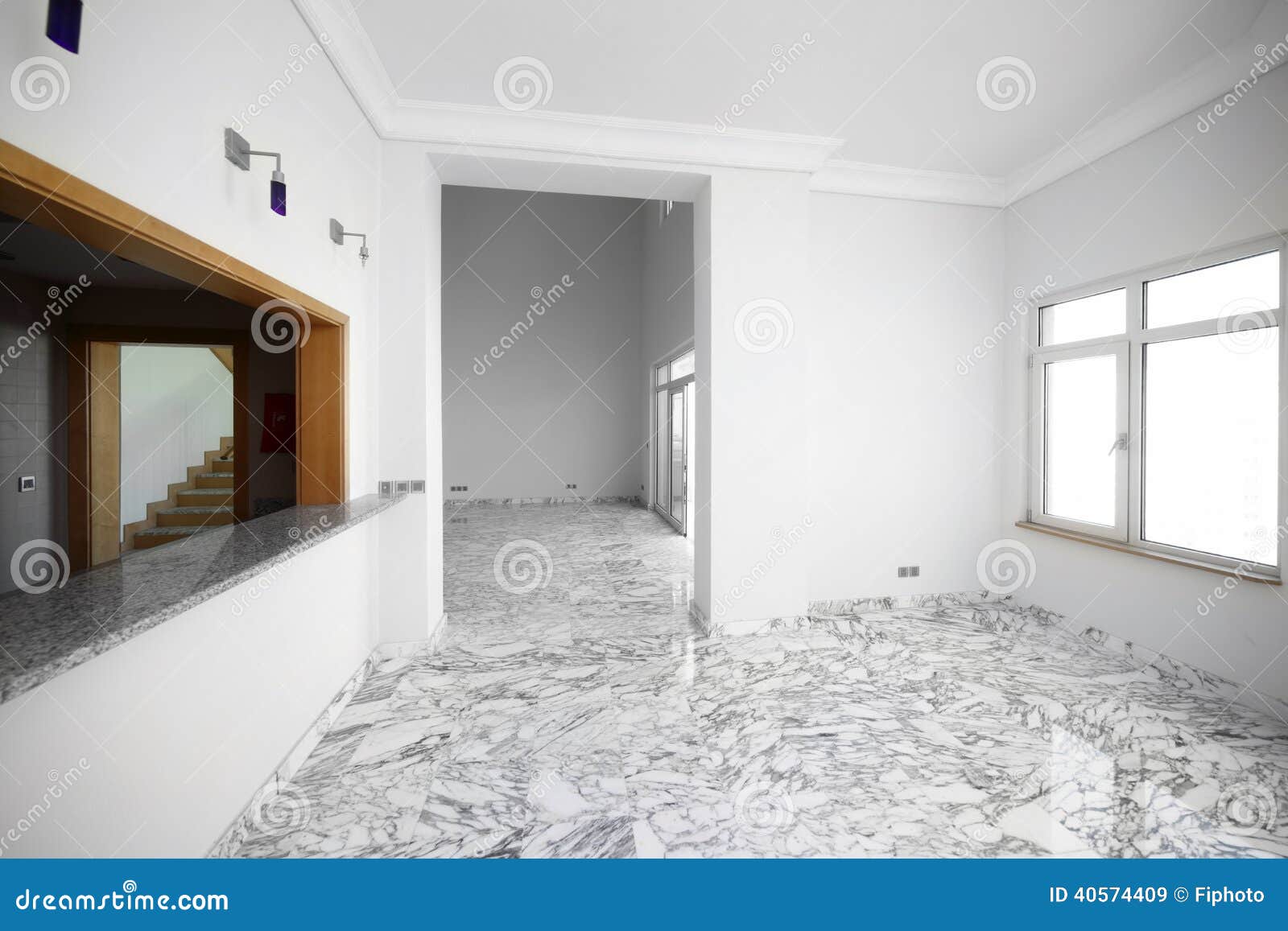 Interior of Bright Empty Room Stock Image - Image of light, living ...