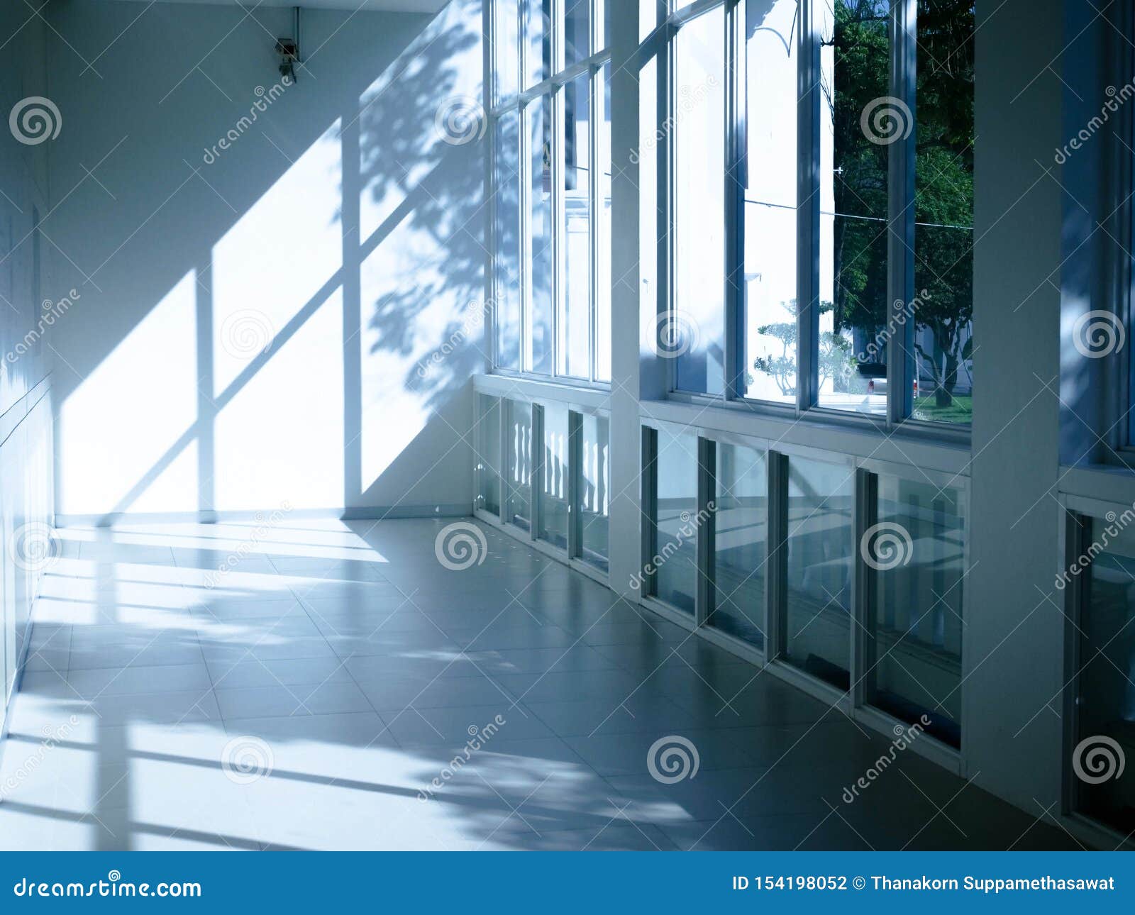 Interior with Bright Light Coming through Windows Stock Photo - Image ...