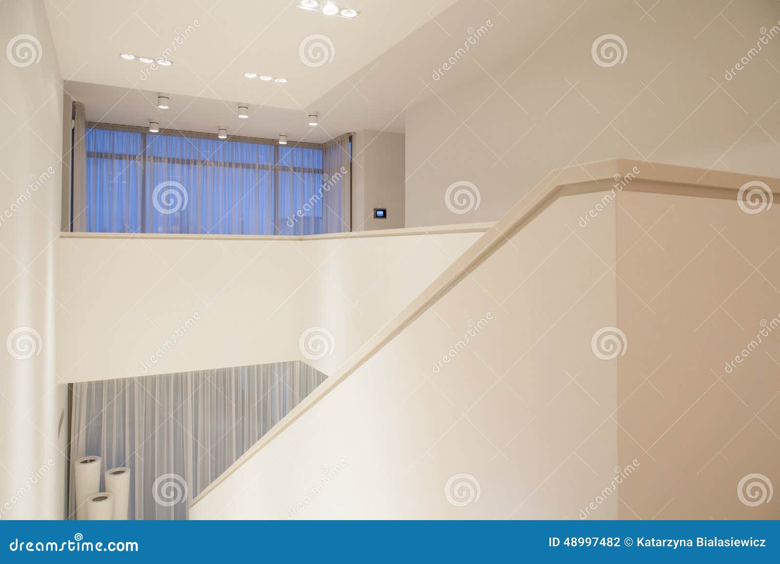 Interior of Bright Staircase Inside Apartment Stock Photo - Image of ...