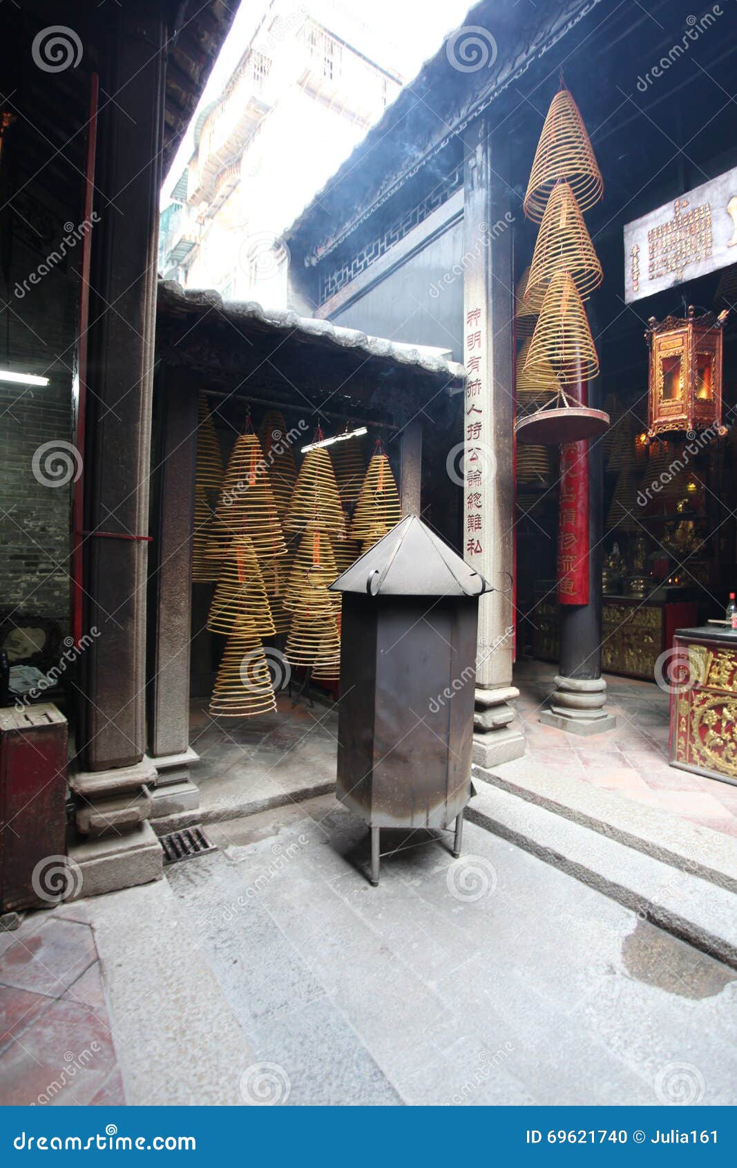 Interior of Sam Kai Vui Kun (Kuan Tai Temple) Buddhist Temple with ...