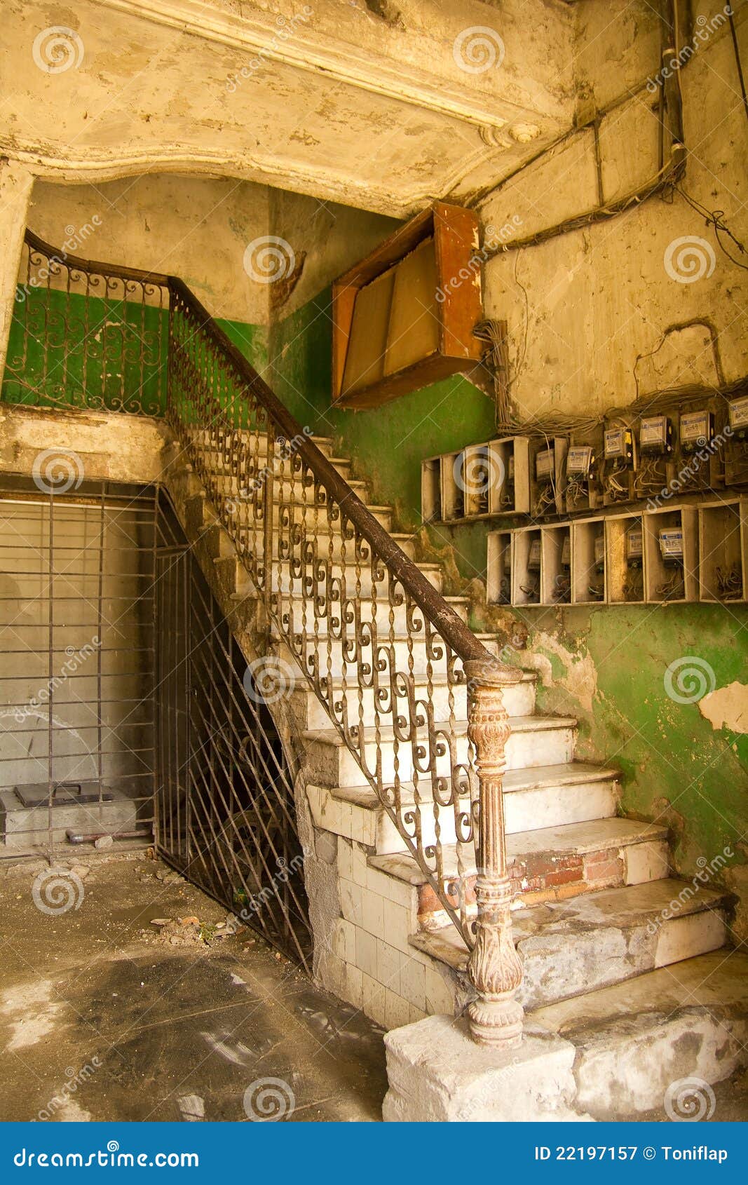 Interior Building, Havana Vieja, Cuba Stock Image - Image of crumbling ...