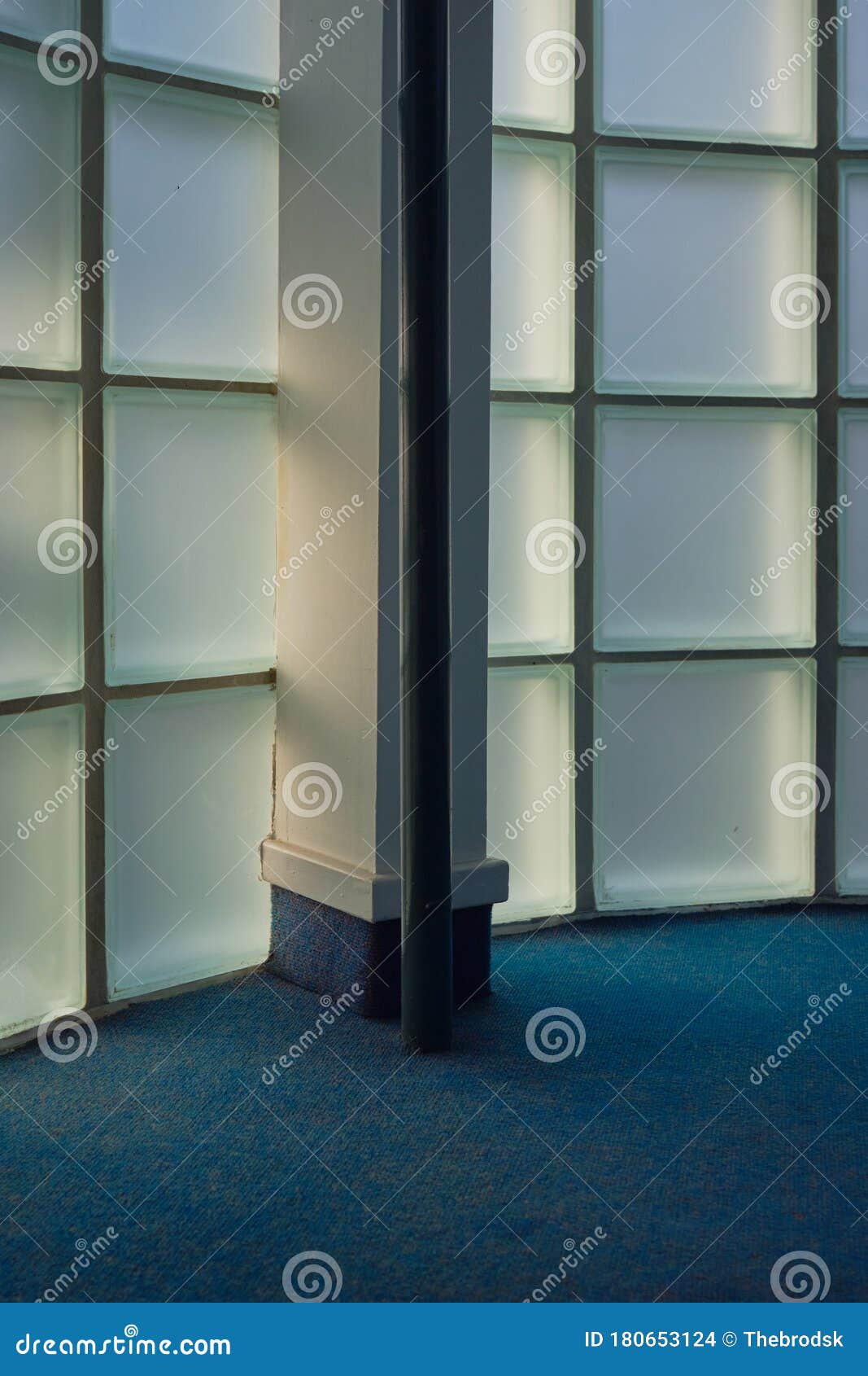 Interior of Building Looking at Opaque Glass of Window Stock Photo ...