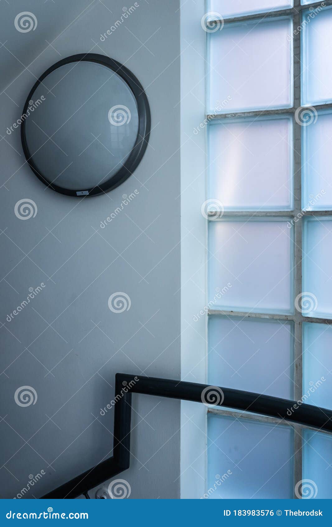 Interior of Building Looking at Opaque Glass of Window Stock Photo ...
