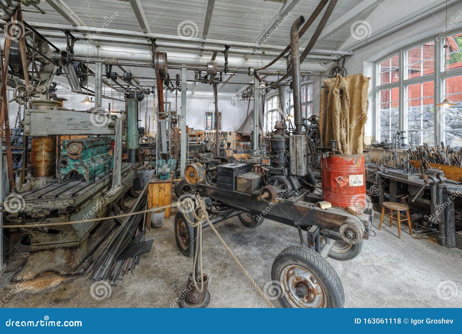 Interior of Building of the Mechanical Workshop on Skansen with Ancient ...