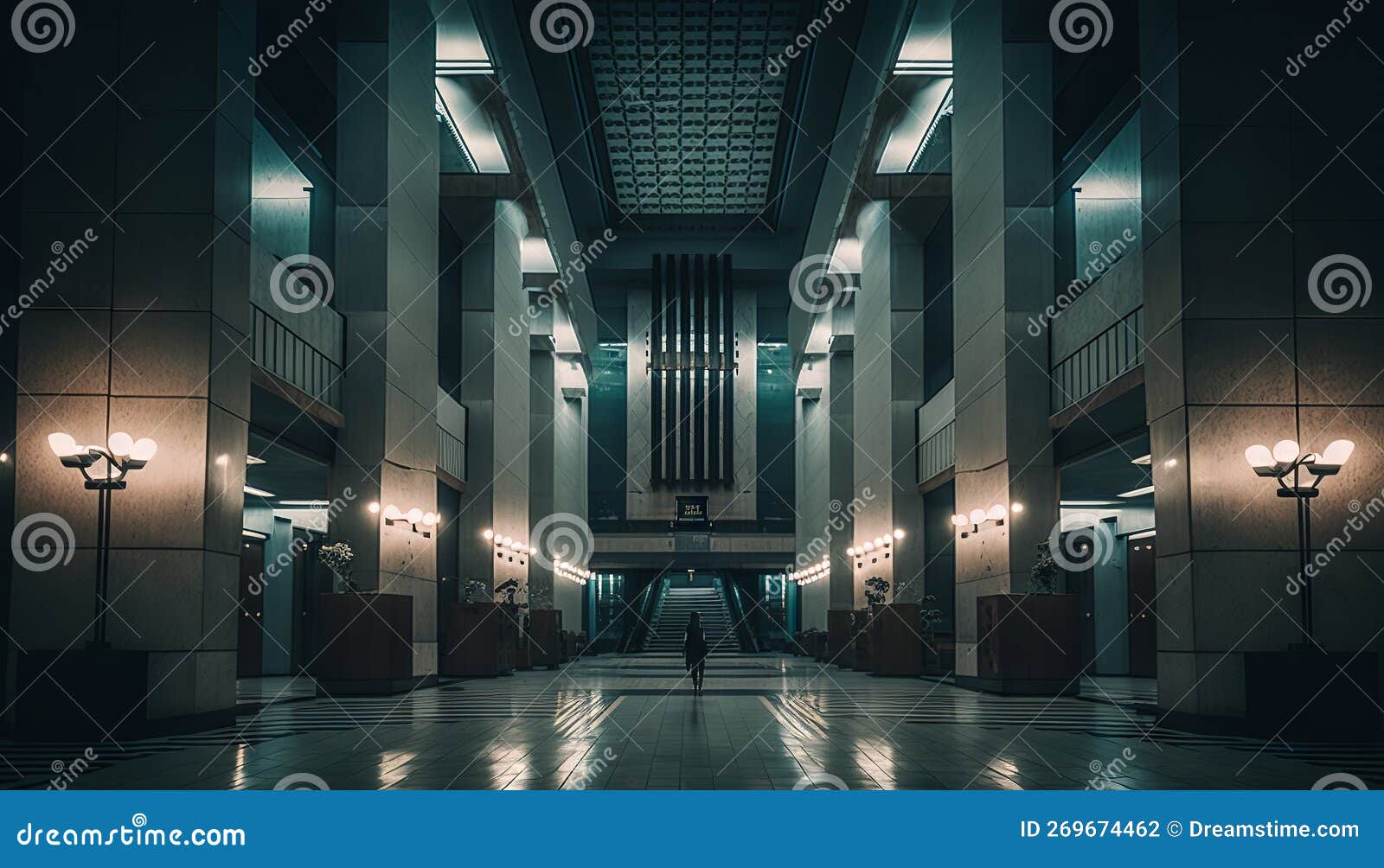 Interior of the Building Metropolitan. Generative AI Stock Illustration ...