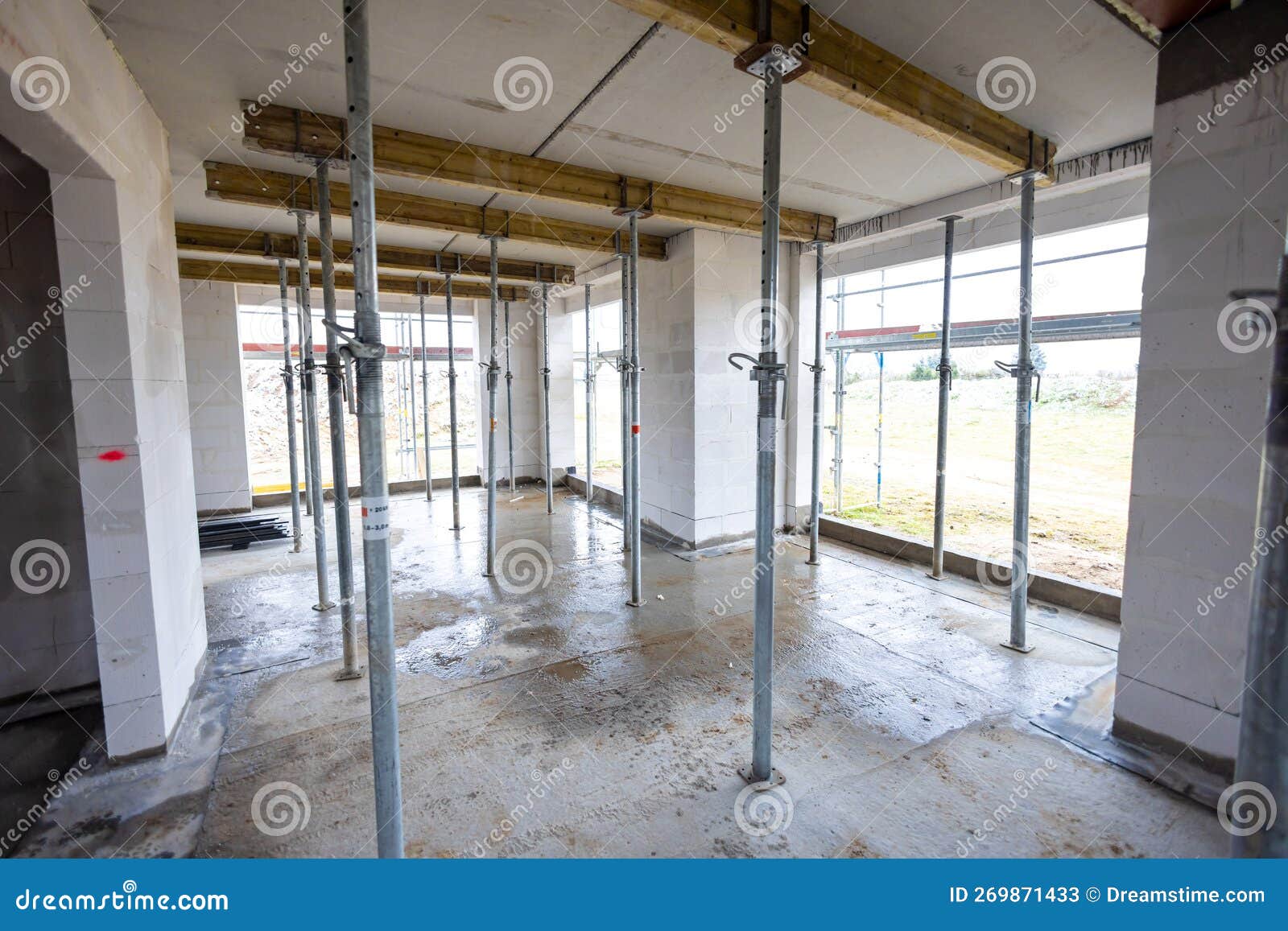 Interior of a Building Under Construction Stock Image - Image of ...