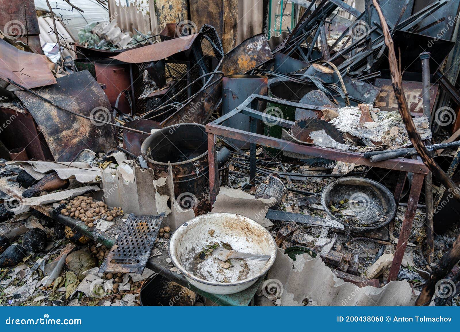 Interior of the Burned-down House after the Fire Stock Photo - Image of ...