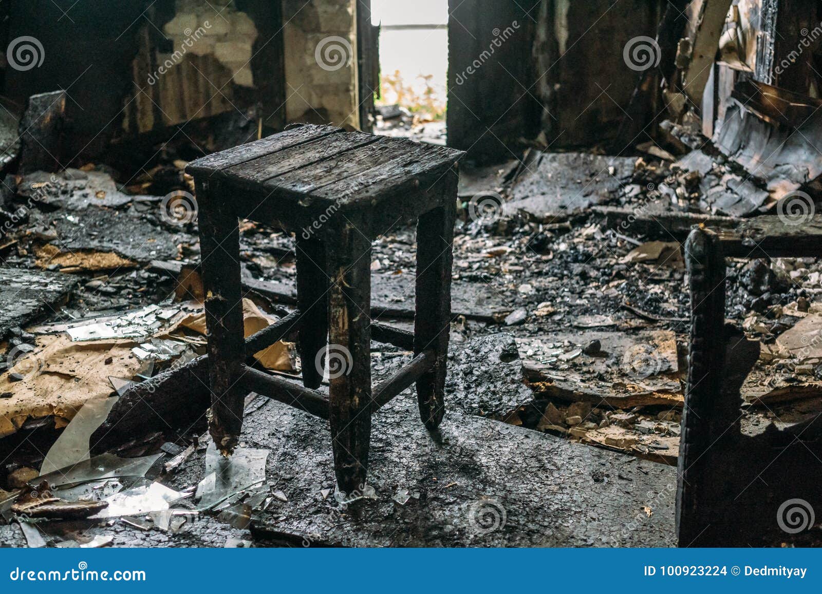 Interior of Burned by Fire House Stock Photo - Image of indoor, house ...