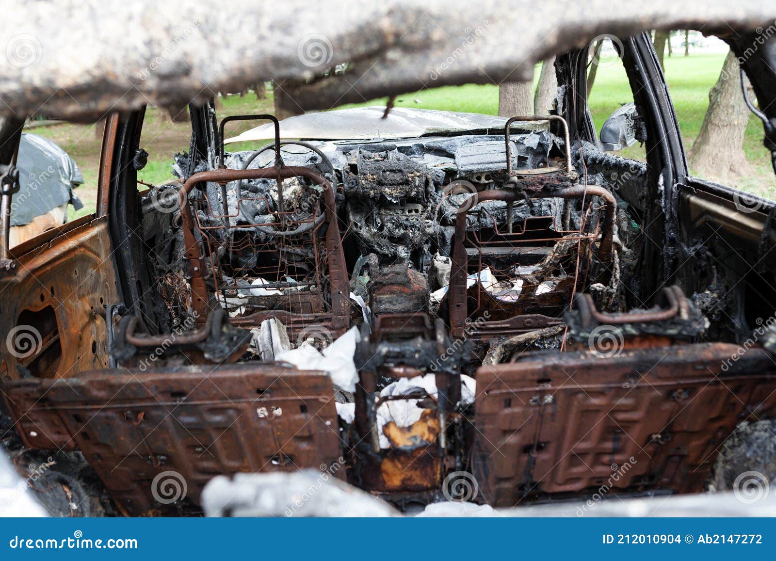 Burnt And Melted Trash Can Form A Fire. Stock Image | CartoonDealer.com ...