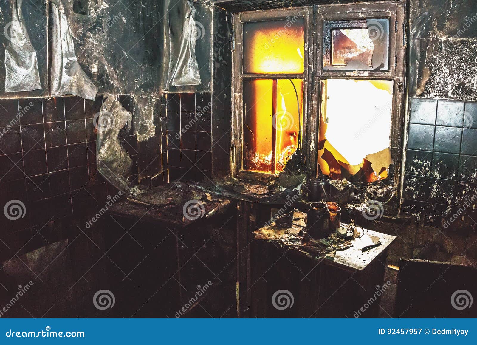 Interior of a Burnt Room in the House Stock Image - Image of house ...