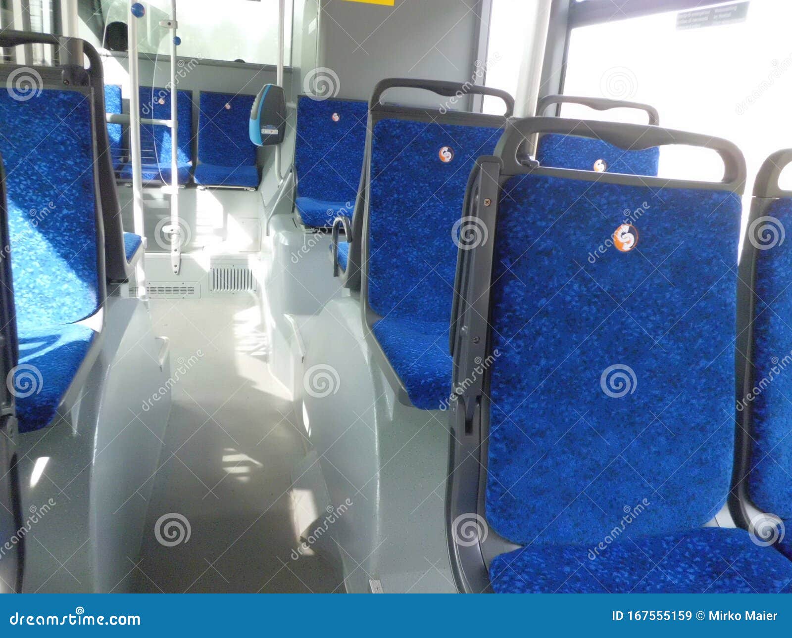 Interior of the Bus Both on the Passenger Side with Seats and Details ...