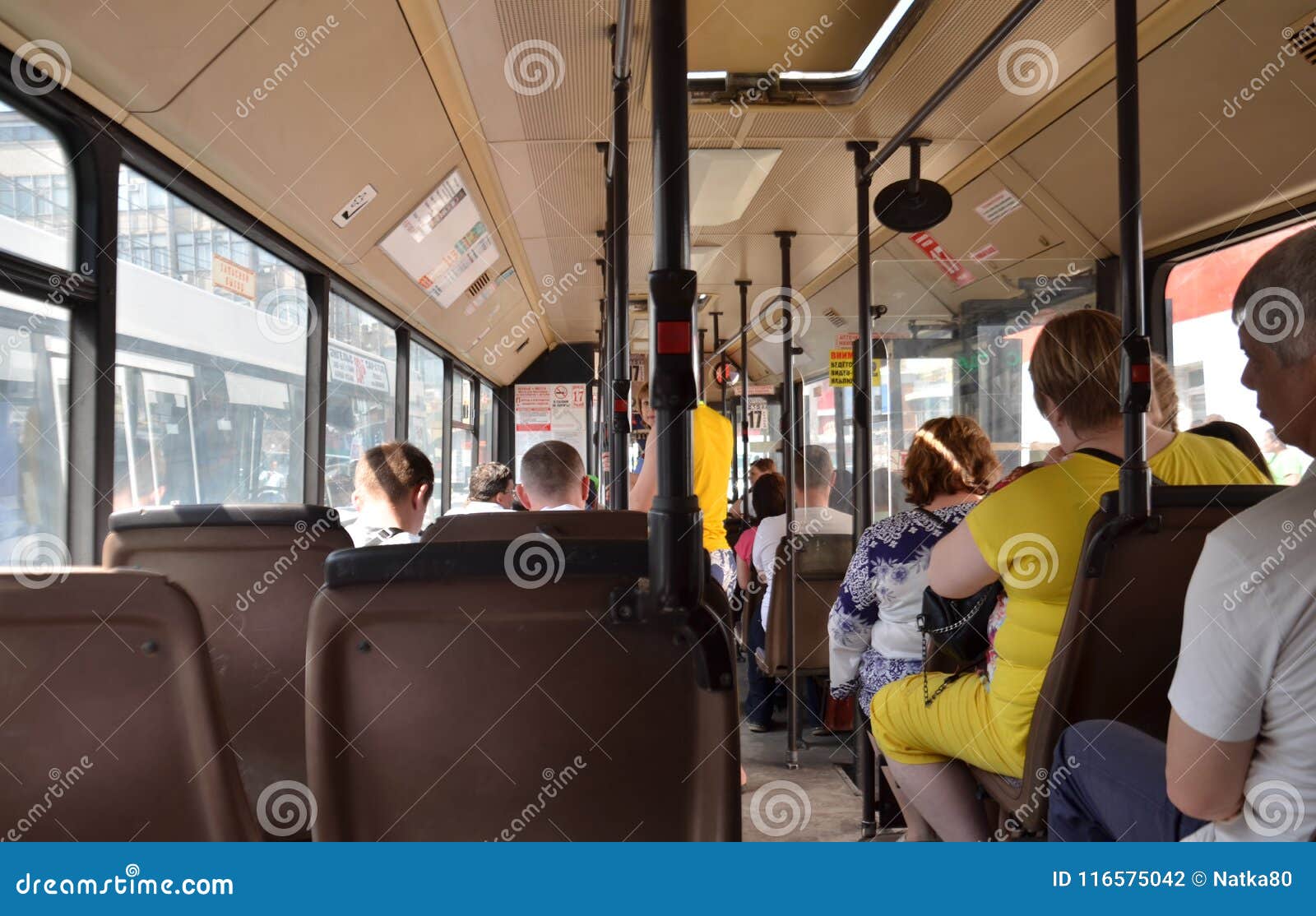 Interior of the Bus with Passengers Inside Editorial Photography ...