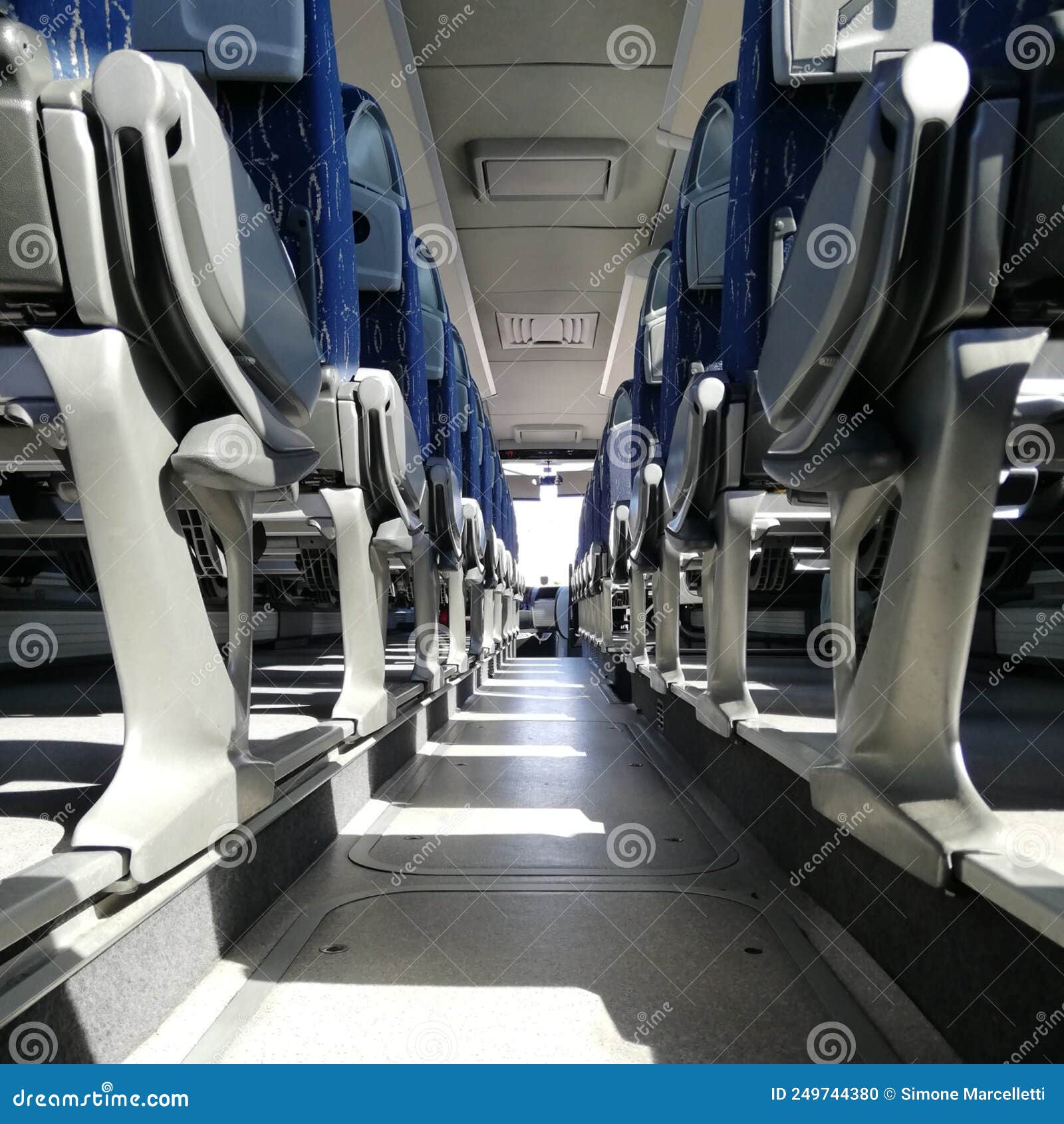 Interior Bus Seats Seen from Below Stock Photo - Image of seats ...