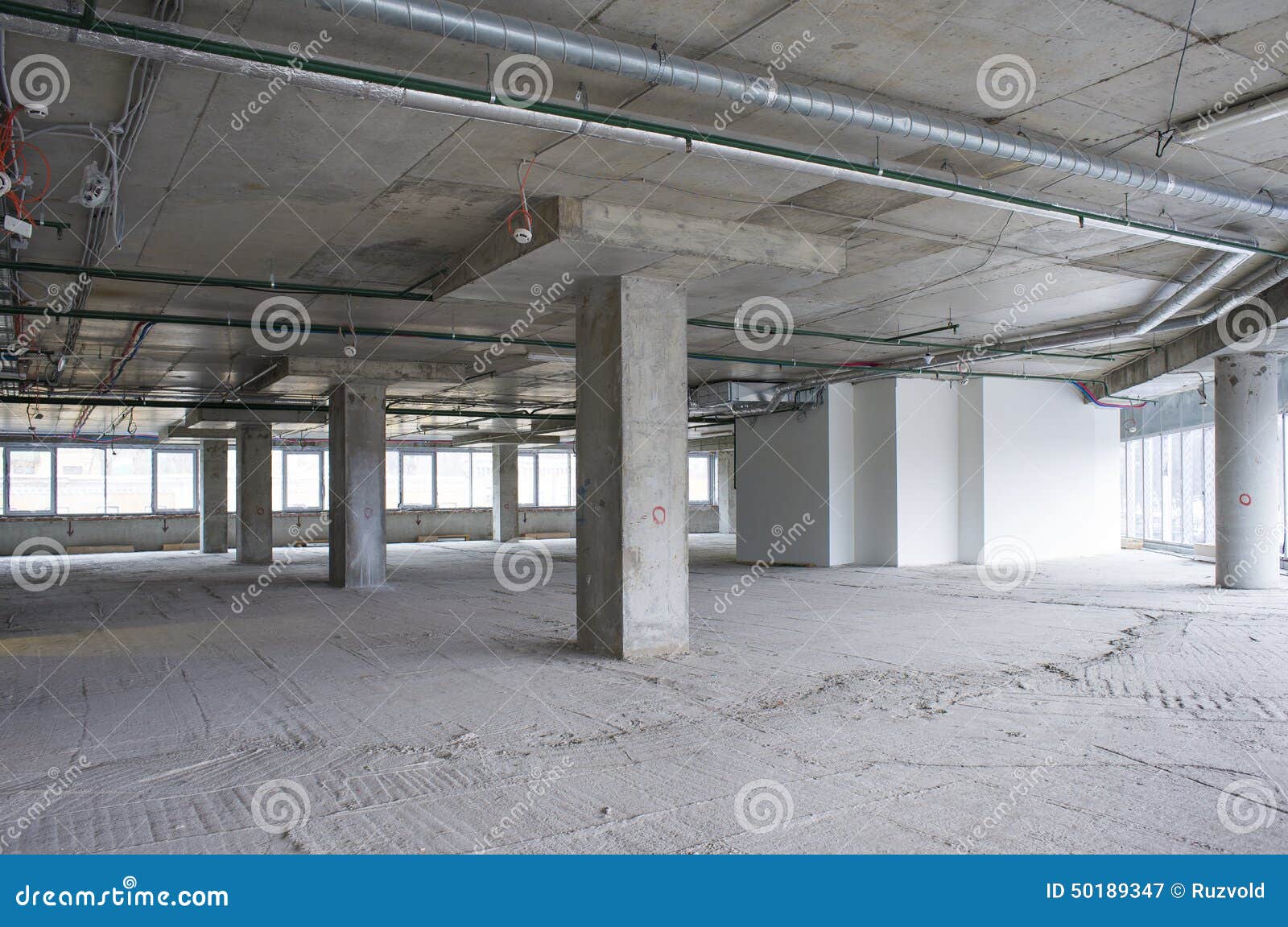 Interior of Business Center Under Construction Stock Image - Image of ...