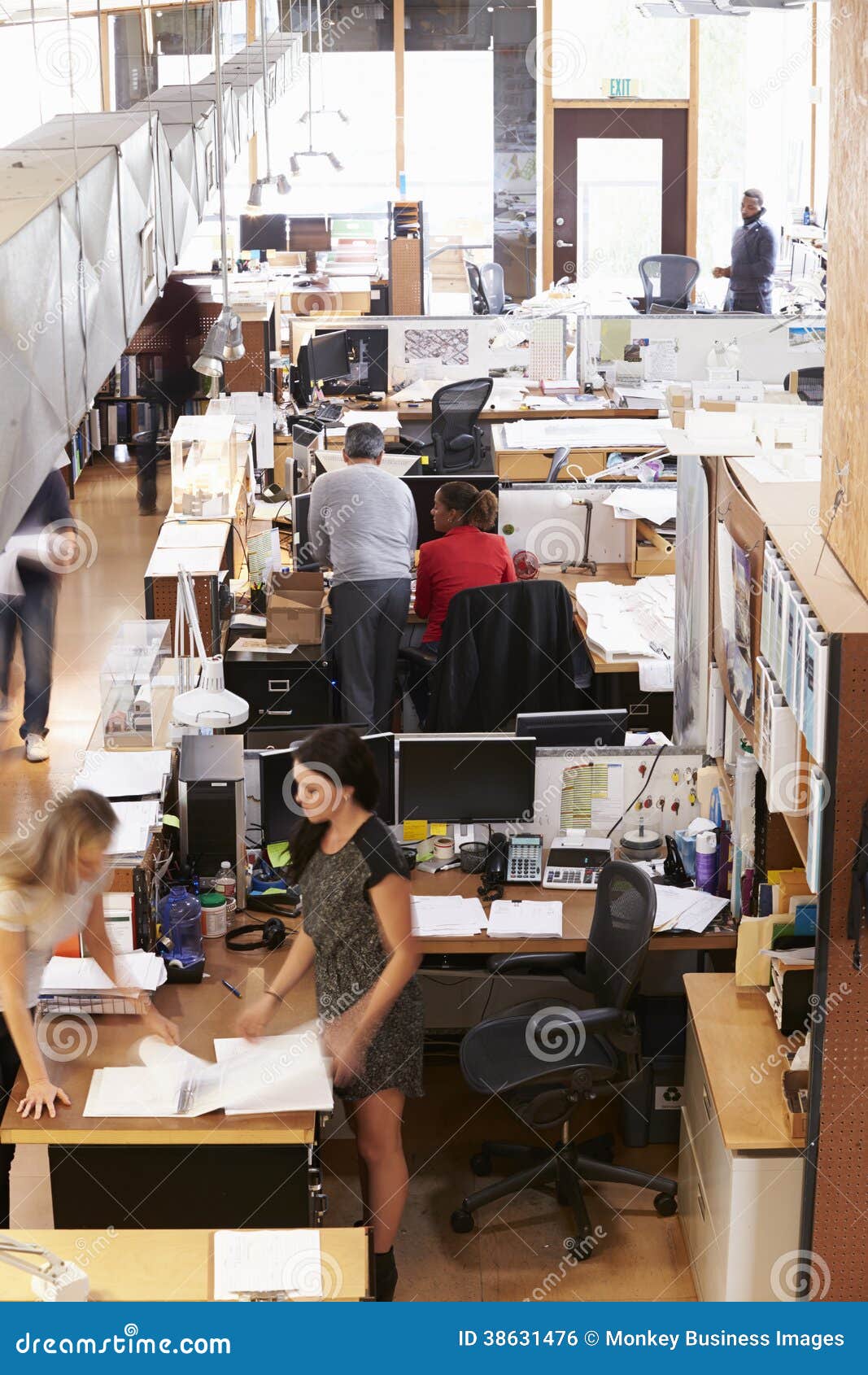 Interior of Busy Architect S Office with Staff Working Stock Photo ...