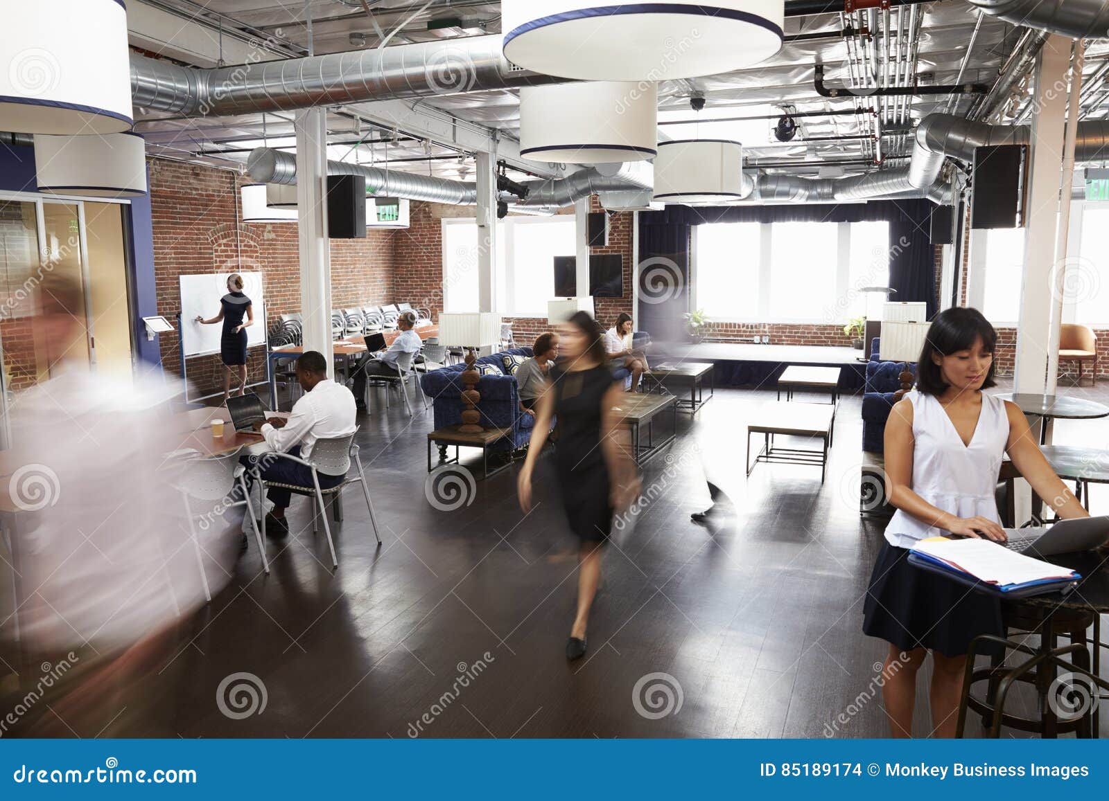 Interior of Busy Design Office with Staff Stock Photo - Image of multi ...