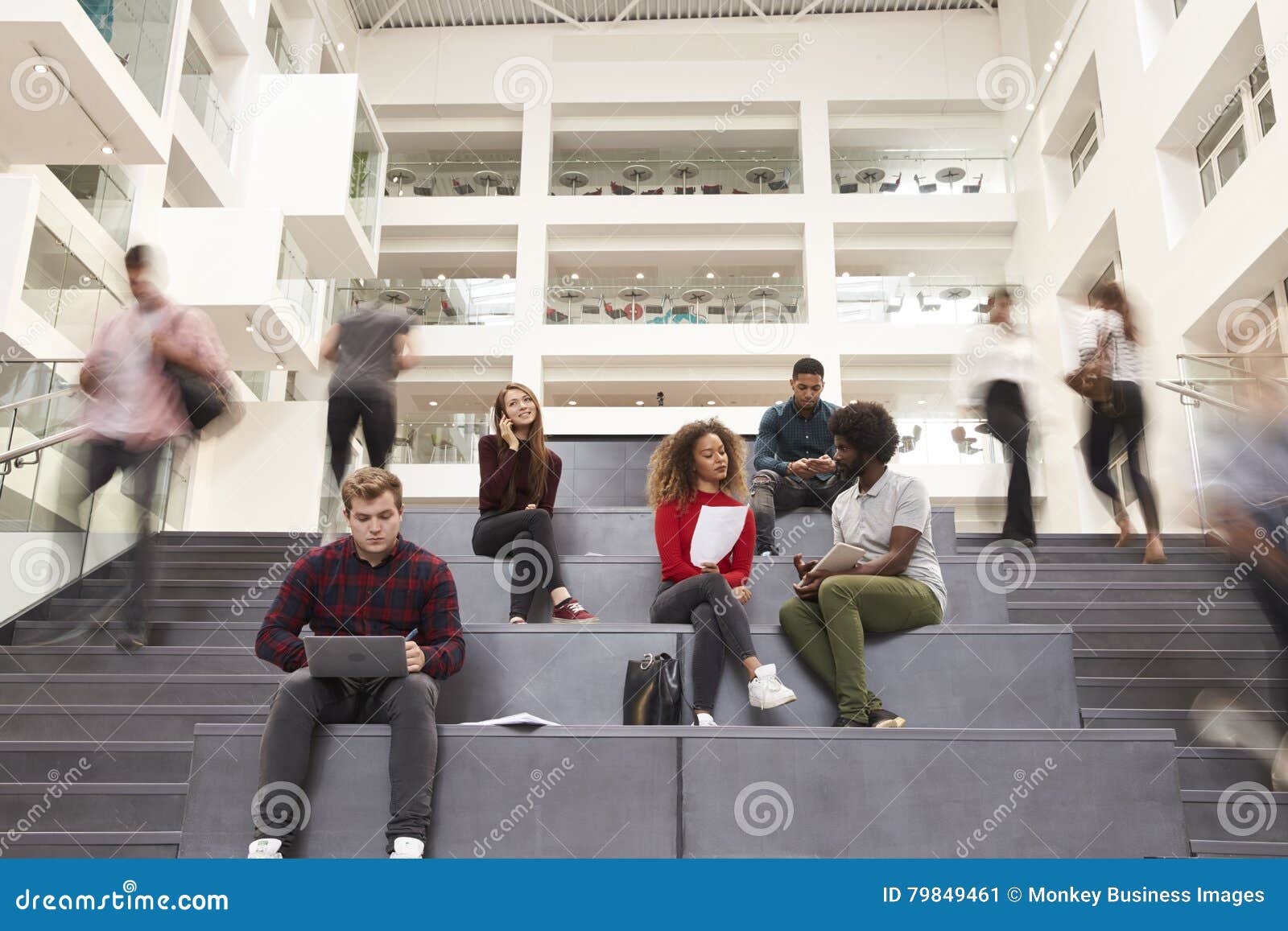 Interior of Busy University Campus Building with Students Stock Image ...