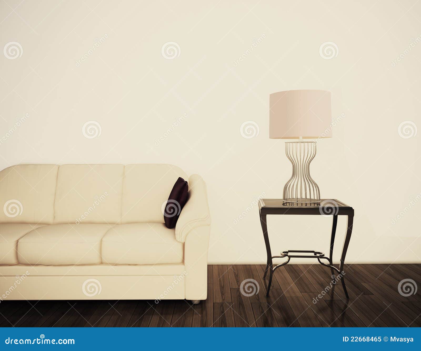 Interior Cómodo Moderno Con La Representación 3d Imagen de archivo ...