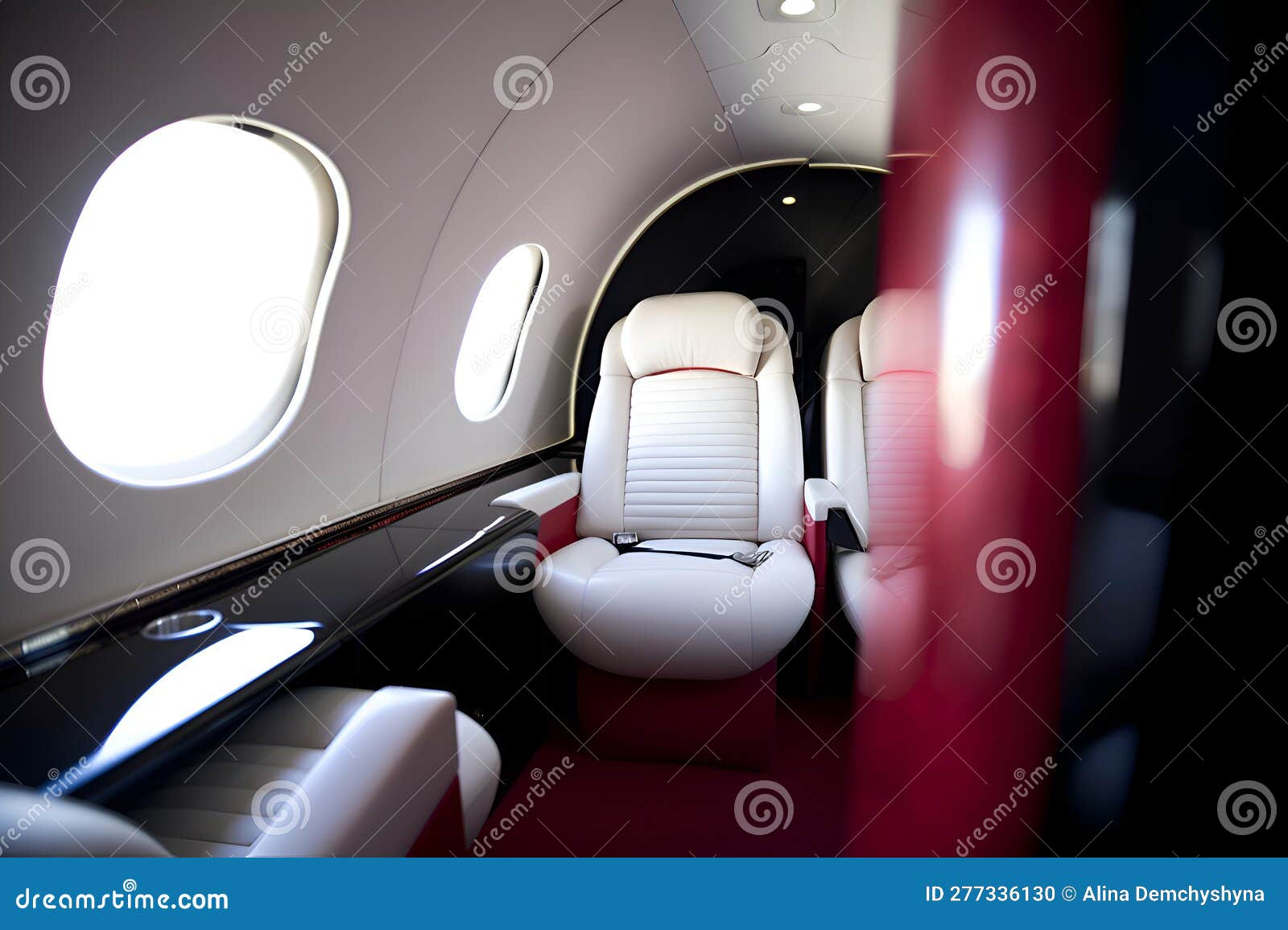The Interior Of The Cabin Of A Private Luxury Airplane, Generative AI 1 ...