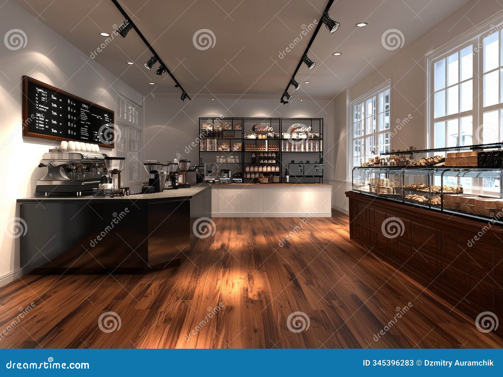 Interior of a Cafe or Coffee Shop with a Counter Bar Stock Image ...