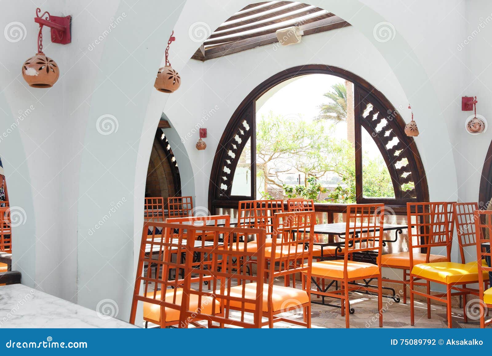 The Interior of the Cafe in Egypt. Stock Photo - Image of lunch ...