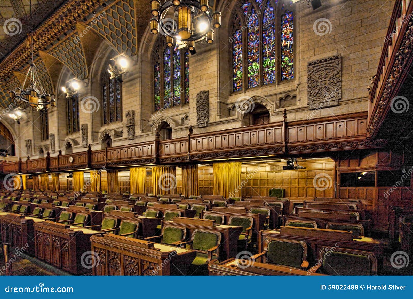 Interior of the Canada Commons of Parliament, Ottawa Editorial Stock ...