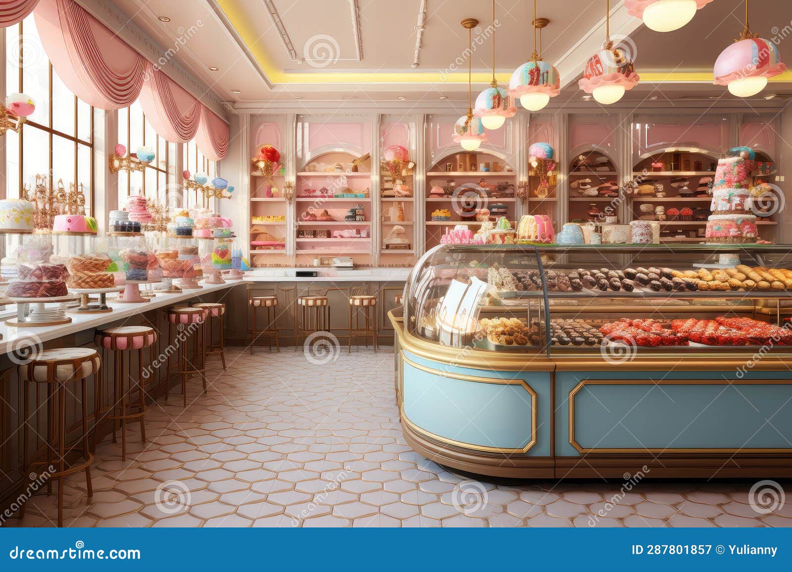 Interior of Candy Shop with Different Sweets. Generative Ai Stock Image ...