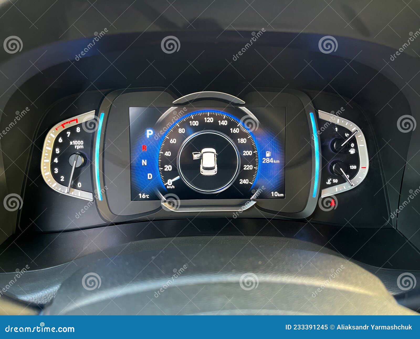 The Interior of the Car . Information Display and Dashboard with Fuel ...