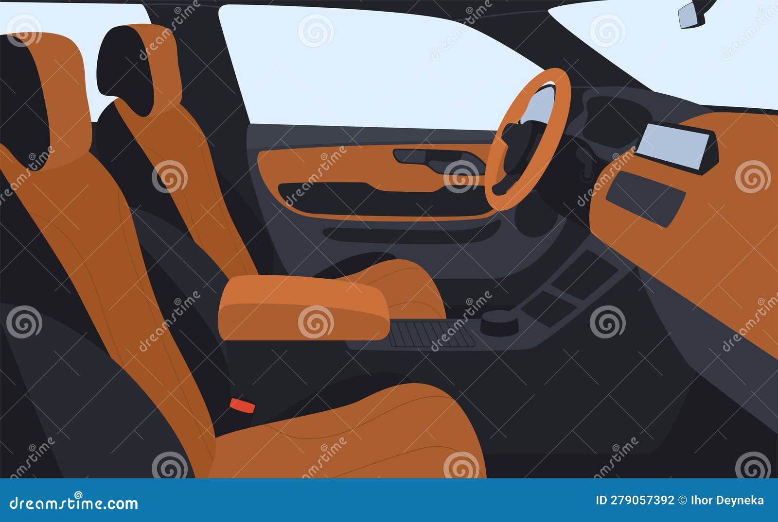 Interior of the Car from the Middle. Modern Comfortable Car Interior ...