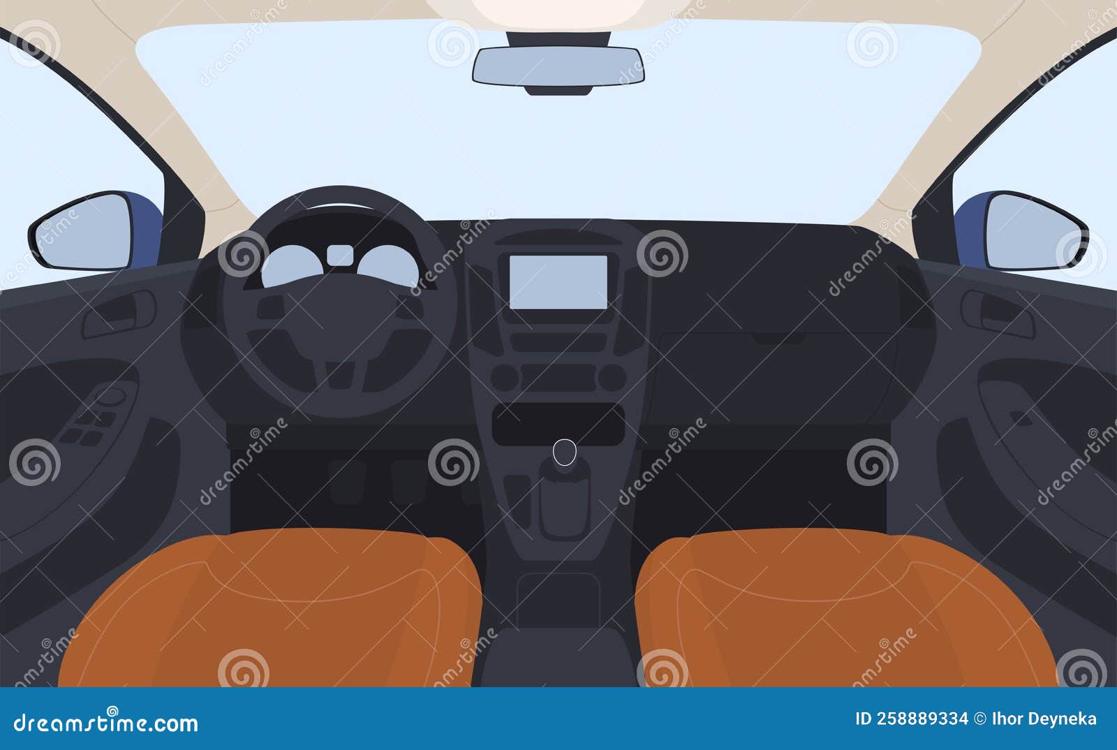 Interior of the Car from the Middle. Modern Comfortable Car Interior ...