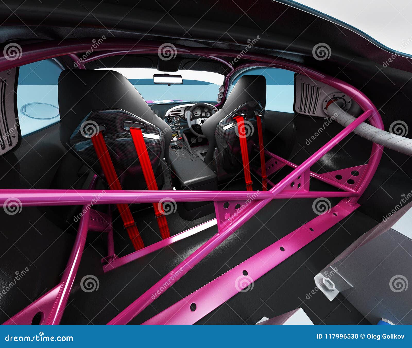 The Interior of the Car for Racing. Executed Elements and Safety Nodes ...